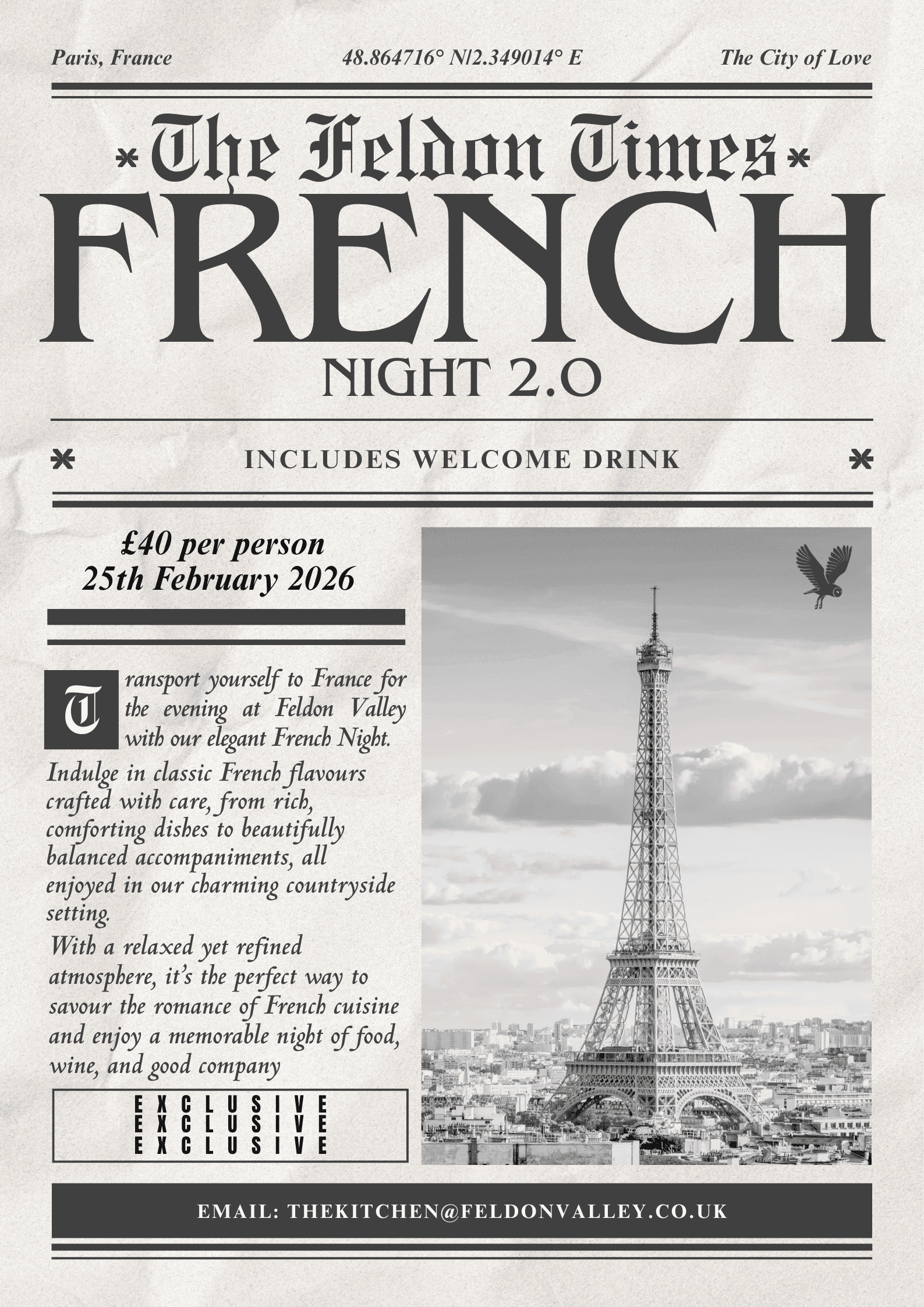 French Night at Feldon Valley in the Cotswolds