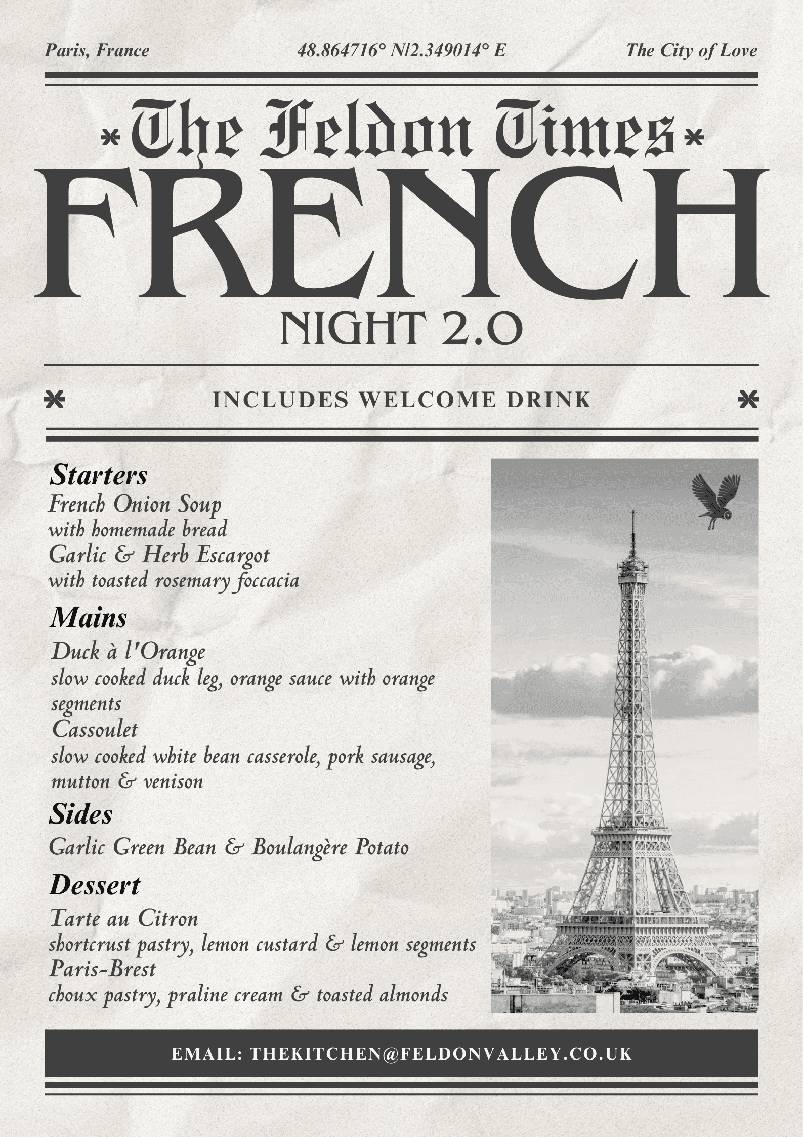French Night at Feldon Valley in the Cotswolds